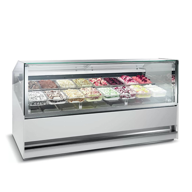 Prosky Super Vision Ice Cream Display Fridge / Topopening Design Ice ...