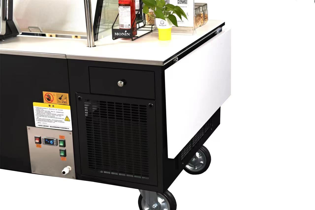 304 Stainless Steel Black Mobile Gelato Cart with Locker from China ...
